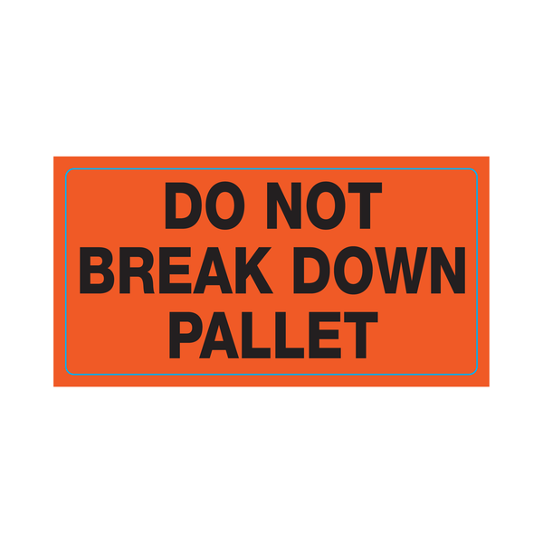 DO NOT BREAK DOWN PALLET 500 labels per roll | PDQ Labels Australia ...
