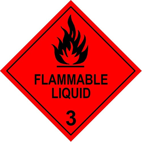 Flammable liquid 3, Model No.3 Labels – PDQ Label Printing Company
