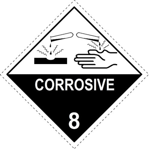 Corrosive 8 Labels, Model No. 8 – PDQ Label Printing Company
