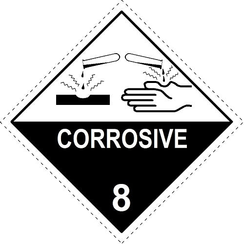 Corrosive 8 Labels, Model No. 8 – PDQ Label Printing Company